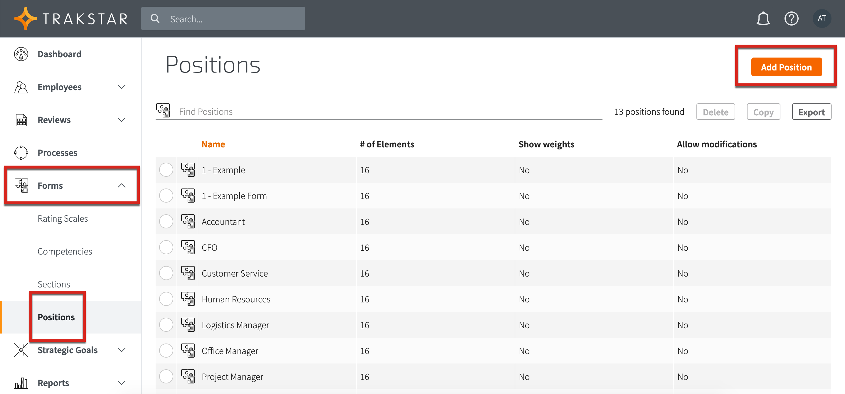 Adding a Position - Trakstar Perform